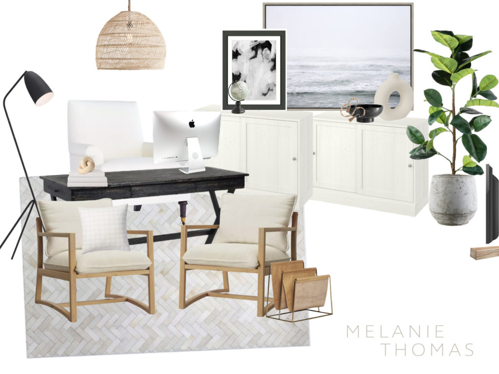 Modern Coastal Gender Neutral Office | Melanie Thomas Lifestyle Blogger